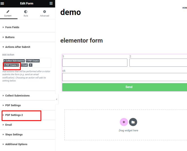 Setup PDF for Elementor Forms - PDF WordPress Plugin For Contact Form