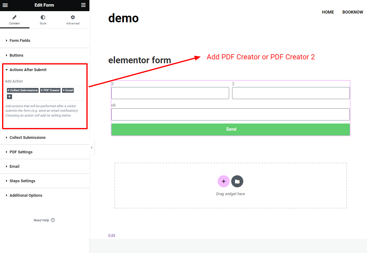 Setup PDF for Elementor Forms - PDF WordPress Plugin For Contact Form